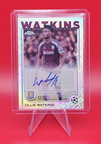 2024-25 Topps Chrome UEFA Aston Villa Ollie Watkins Toppsfractor Auto ...