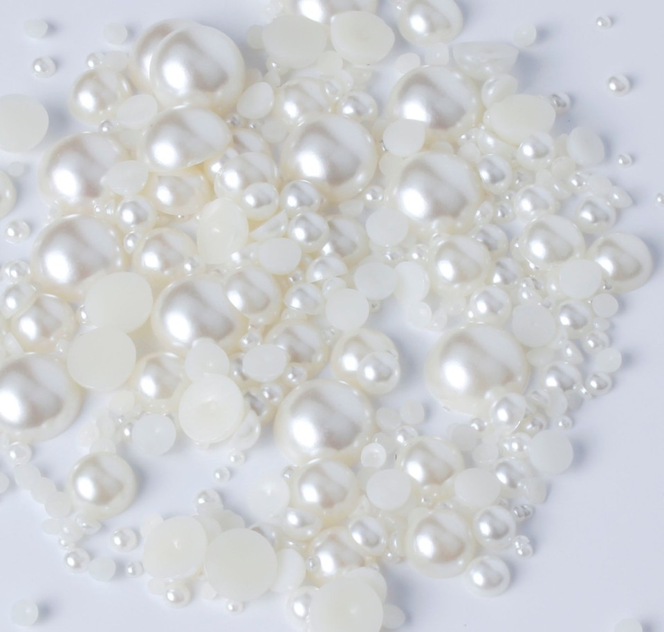 Mixed Flat Back Pearls Rhinestones Embellishments Face Gems Craft Card ...