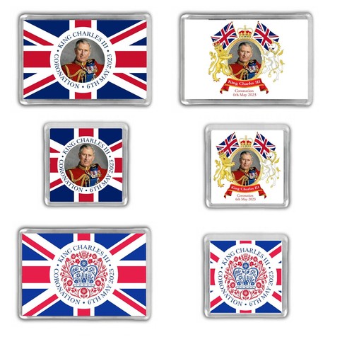 King Charles III Coronation Fridge Magnet Union Jack Coat of Arms ...