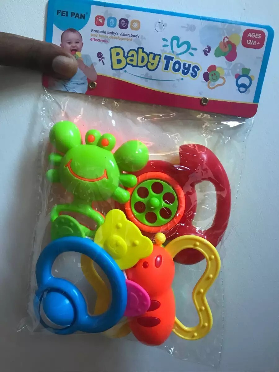 Baby grab toy Rattles Bell Shaking/ Early Intelligence Development (4 ...