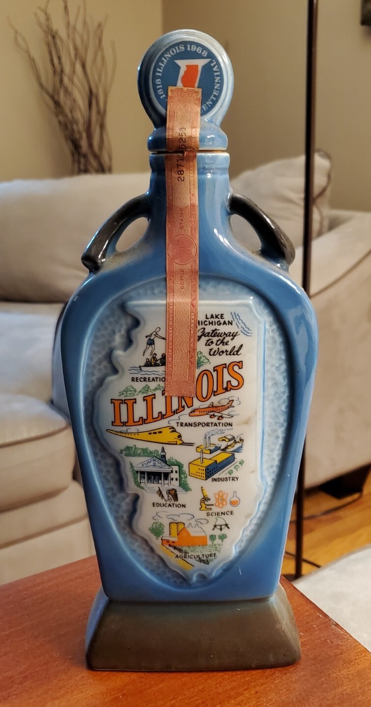 Jim Beam Decanter Illinois Sesquicentennial Regal China Bottle 1818 ...