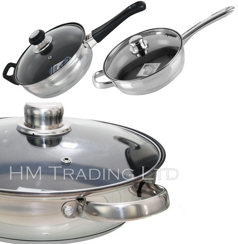 XYLAN NON STICK INDUCTION DEEP SAUTE FRY FRYING PAN 24 cm / 2.7L WITH ...