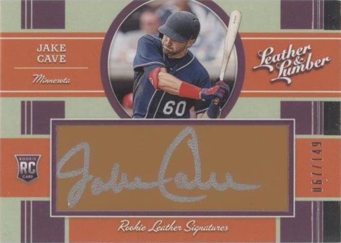 2019 Panini Leather & Lumber - Jake Cave #105 Rookie Signatures Leather ...