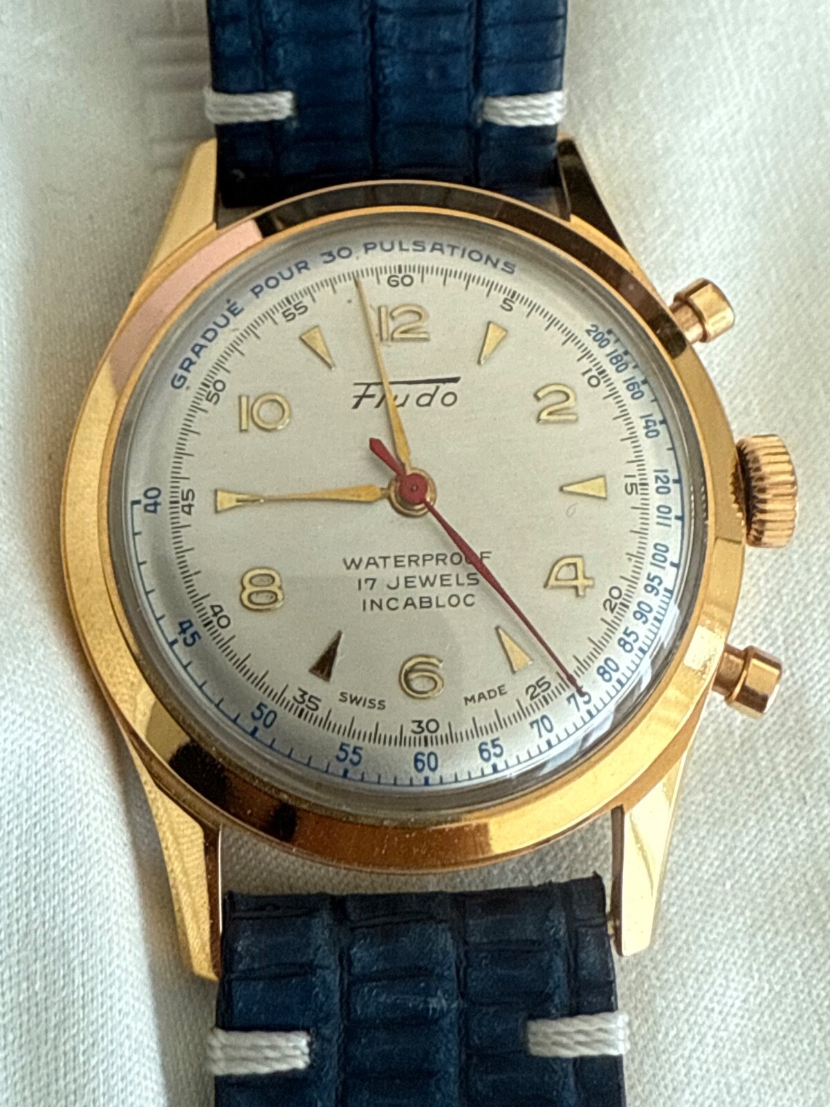 RARE Vintage Fludo Swiss Chronograph Watch Pulsometer… - Gem