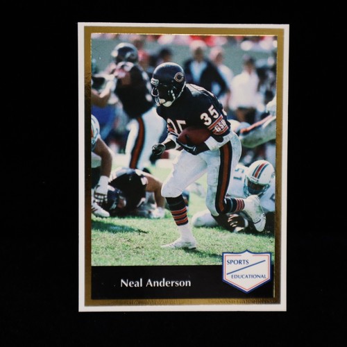 1991 Neal Anderson Chicago Bears Sports Educational Magazine Card #36 ...