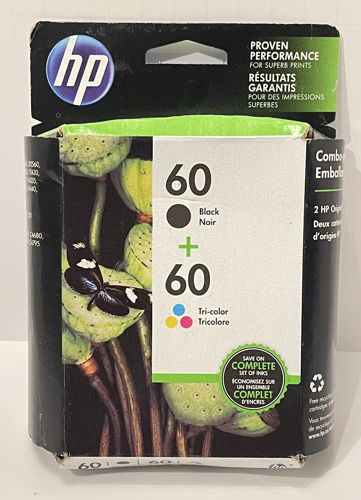 HP 60 Ink Cartridge Combo Pack Black & Tri-color Exp 2018 | eBay