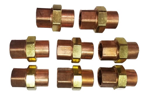 (8) Nibco 1" Copper Sweat Union C00380D. CxC Lead Free. Lot Of 8 Pcs ...