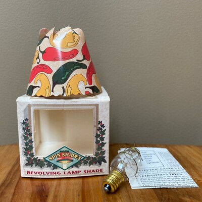 Vintage SPIN SHADES Revolving Lamp Shade JALAPENO PEPPERS Christmas ...