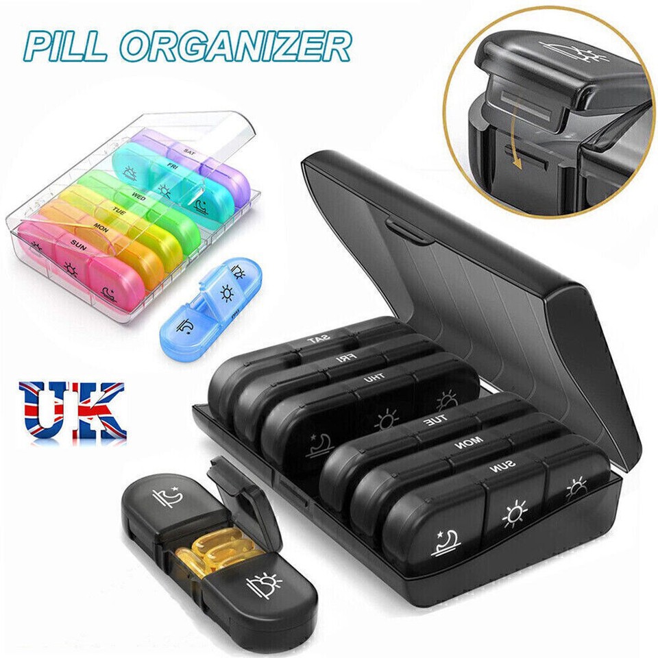 Storage 7 Day Weekly Container Organizer Pill Box Dispenser Medicine ...