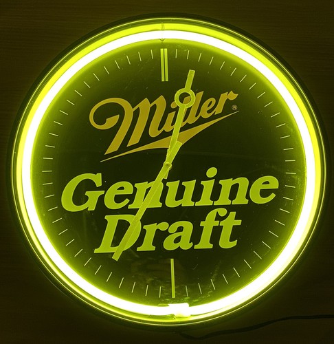 Vintage Miller Genuine Draft Neon Clock | eBay