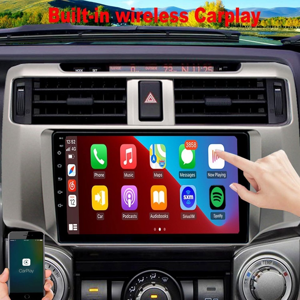 Car Radio GPS Head Unit for 2009-2019 Toyota 4Runner Android Auto Apple ...