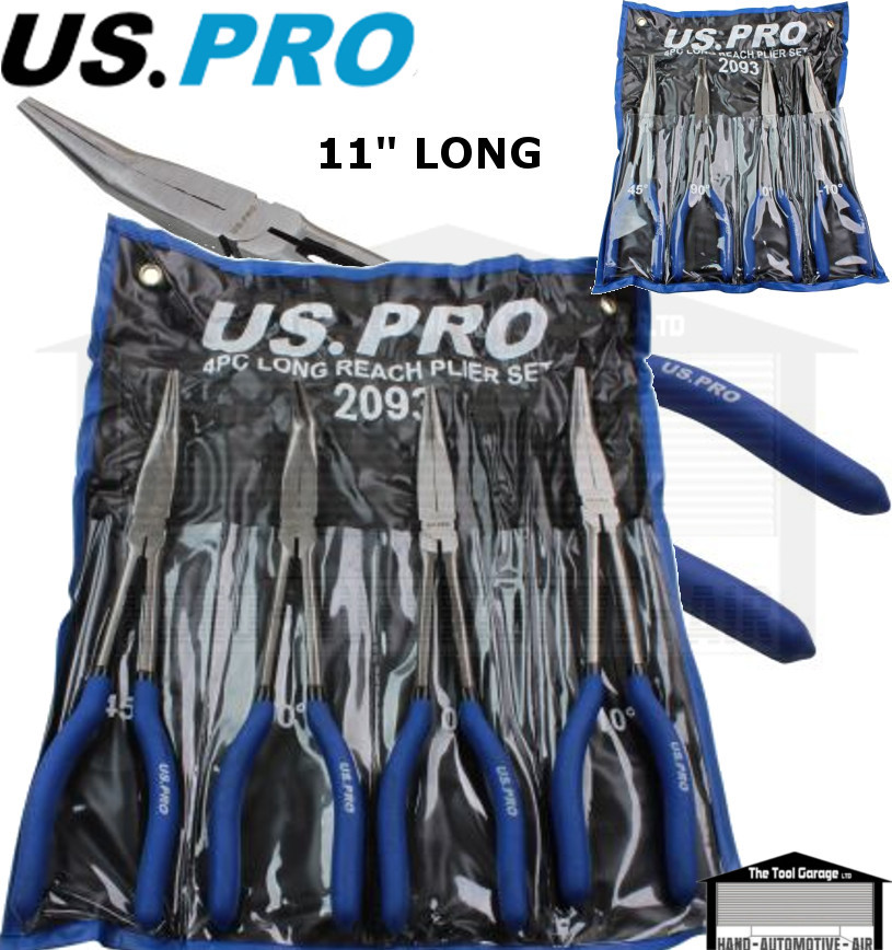 US PRO Tools 4pc 285mm Long Reach Nose Pliers, Plier Set NEW 2093 | eBay UK