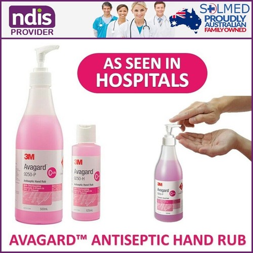 3M Avagard Hand Rub w/Chlor Gluc 0.5% 500ml 125ml Pink Hand Sanitiser ...