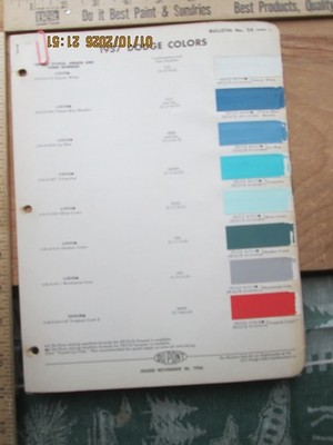 1957 dodge & truck Color Chip Paint Brochure Chart by Du Pont | eBay