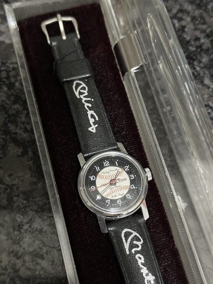 SIGNED 1967 MICKEY MANTLE ALL STAR WATCH ROGER MARIS WILLIE MAYS RARE ...