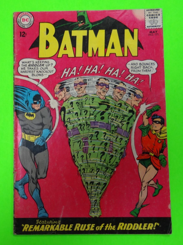Batman #171 VG- 3.5 Key Issue 1st Silver Age Appearance of the Riddler ...