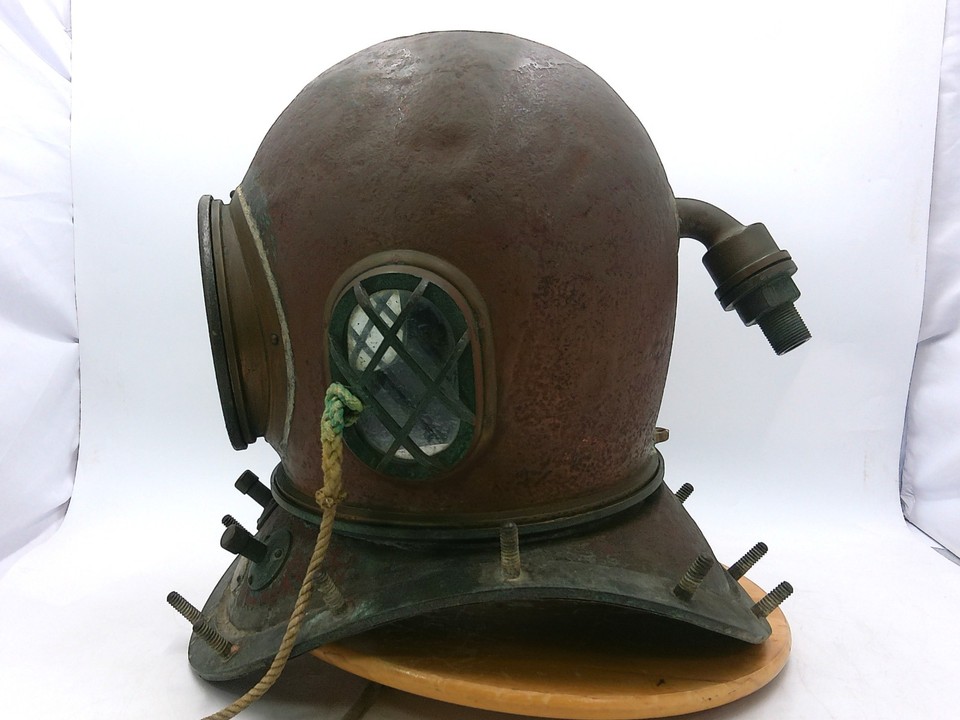 TOA Diving Divers Helmet Japanese Scuba Mask Brass Antique Vintage ...