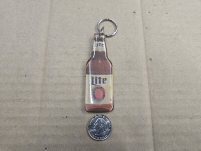 Miller Lite Beer Bottle Vintage Keychain Key Chain Ring Loop Holder ...