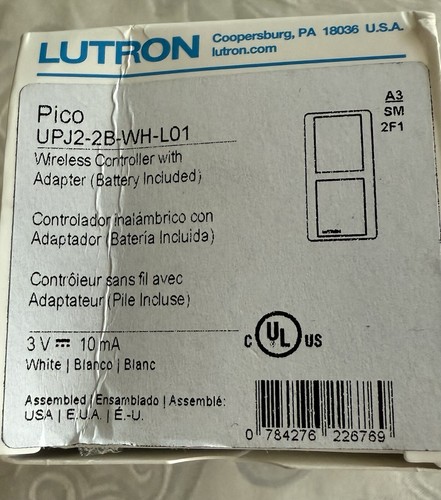 Lutron Pico UPJ2-2B-WH-L01 ~ Wireless Controller with Adapter (Battery included) | eBay