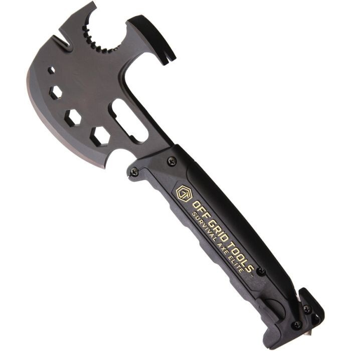 Off Grid Tools Pro Survival Axe 5" Black Carbon Steel Head Black GRN ...