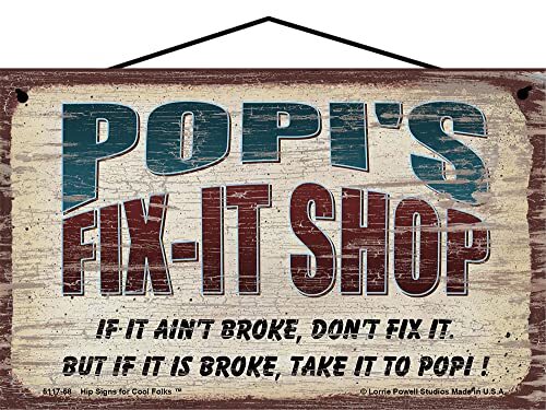 Popi's Fix-It Shop Sign Grandfather Grandpa Dad Father's Day Gift Vtg ...