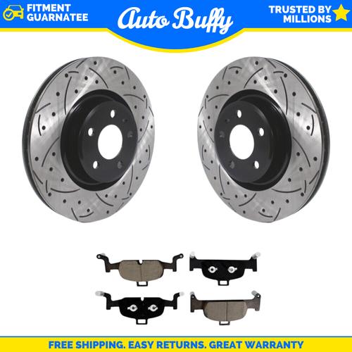Front Drilled Slot Disc Brake Rotor Ceramic Pad Kit For Audi Q5 A4 A5 ...