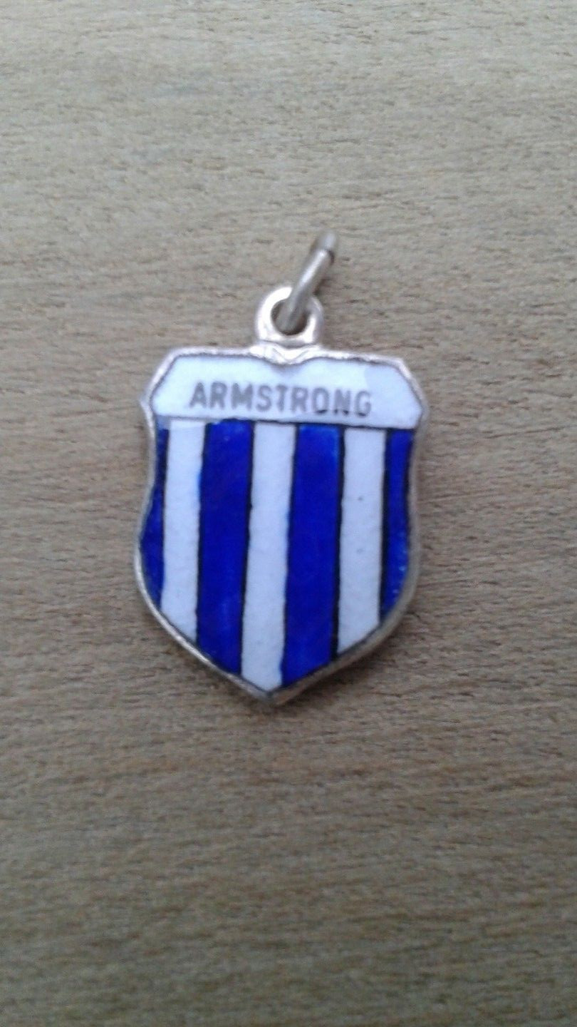 Armstrong Coat of Arms / Family Crest Silver Plated Enamel Charm | eBay