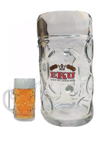 EKU Doppelbock Dimpled Beer Glass 1 Litre Stein Masskrug Mint Vintage ...