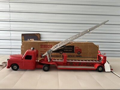 1950 Structo Fire Engine Aerial Ladder Truck #260 33” L W/Org box | eBay