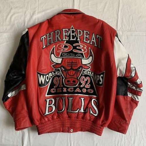 Jeff Hamilton Vtg Stadium Jacket NBA CHICAGO THREEPEAT BULLS '93 Men's ...