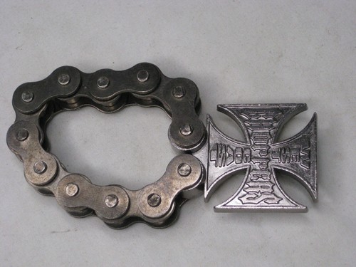 WEST COAST CHOPPERS motorcycle chain iron Cross logo style bottle ...