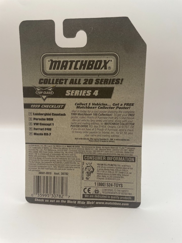 Matchbox 1999 Porsche 959 Orange 17/100 1:58 Model Car | eBay