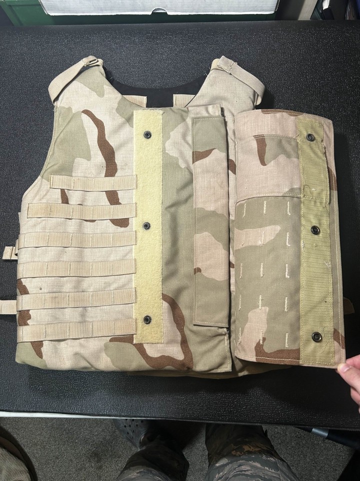 USGI Military DCU 3 Color Desert Protective Ballistic Vest Large Molle ...