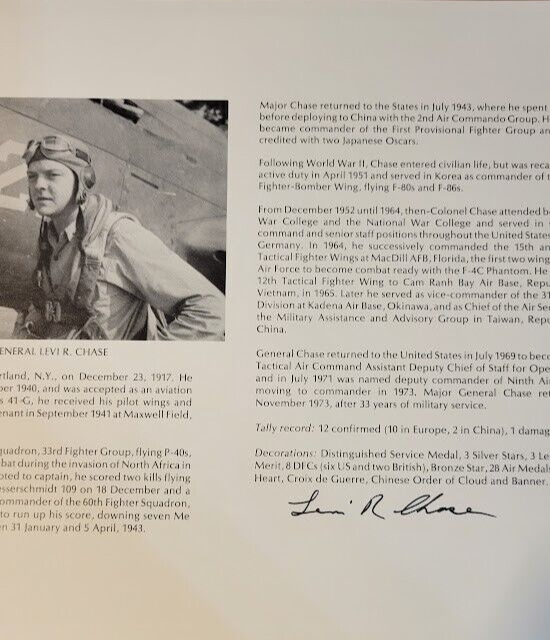 Levi Chase USAF Autographed 8X10 photo WWII Ace 12V | eBay