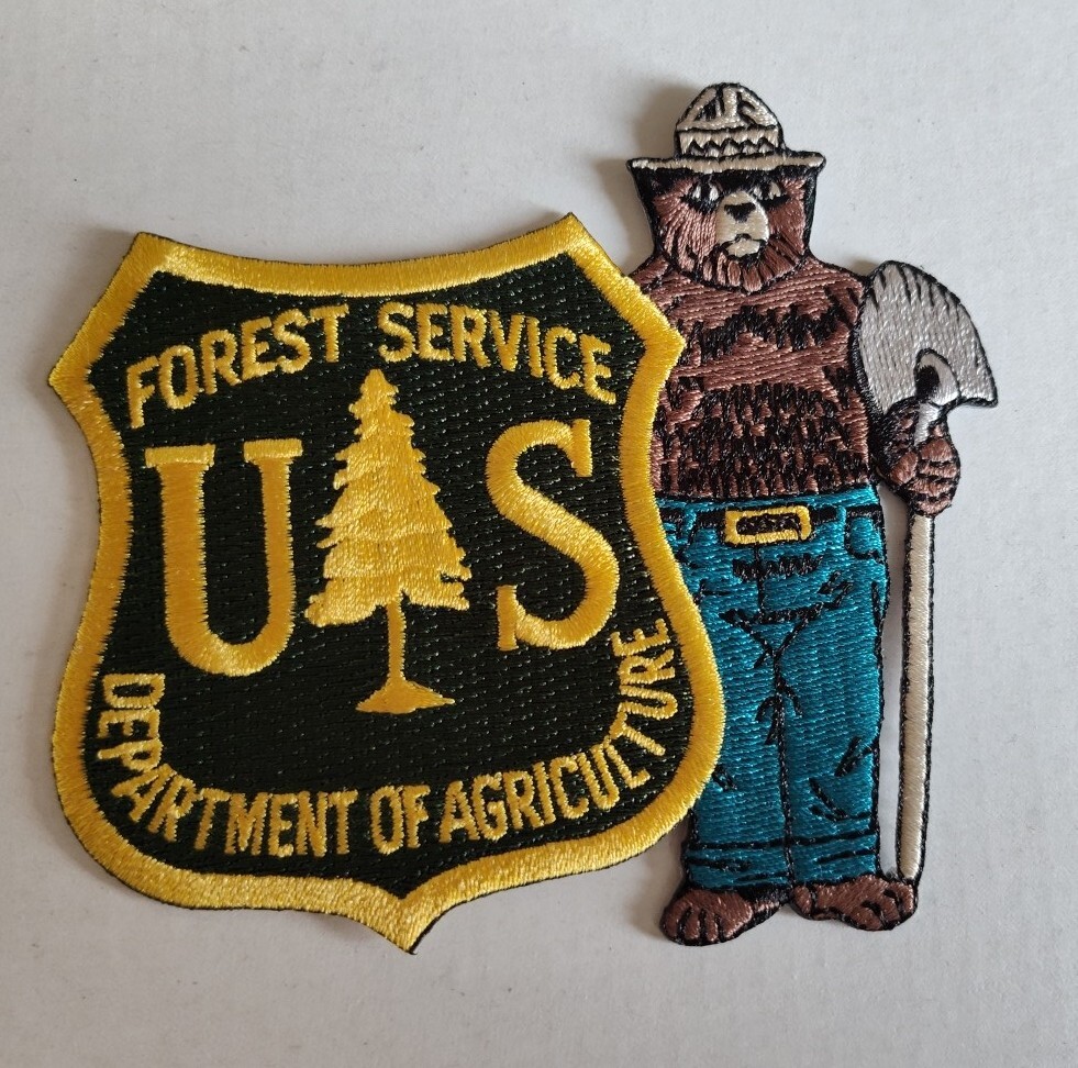 Official SMOKEY BEAR & US FOREST SERVICE SHIELD Embroidered Patch - NEW ...