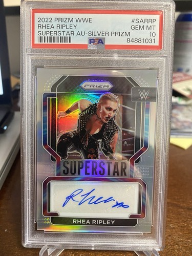 2022 Panini Prizm WWE RHEA RIPLEY Superstar Autograph Silver PSA 10 #SA ...