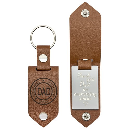 Dad Gifts-Best Dad Ever Personalized Leather Keychain for Dad-Engraved ...