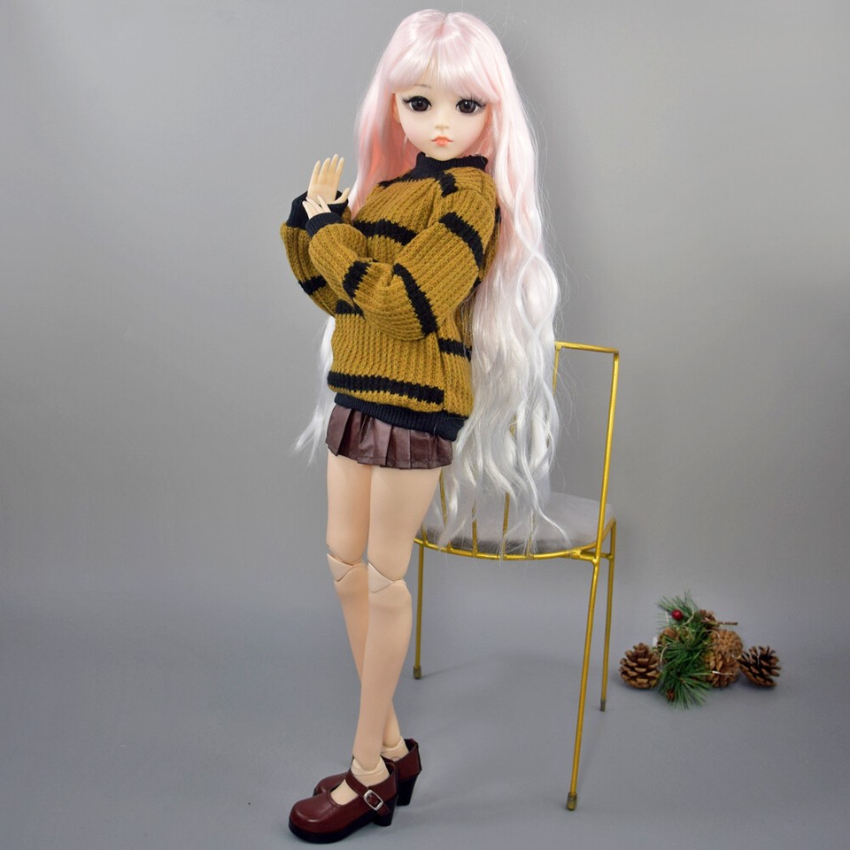 Full Set 60cm BJD Doll SD Dolls Gradient Pink Wig Fashion Clothes Toys ...