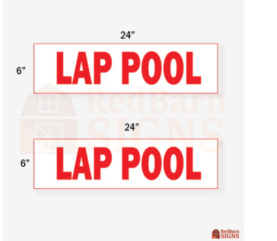 Lap Pool 6"x24" REAL ESTATE RIDER SIGNS Double Sided 2PK - Visible and ...