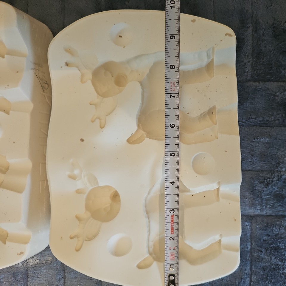 VINTAGE KIMPLE 1367 TWO DEER REINDEER CHRISTMAS CERAMIC SLIP CAST MOLD ...