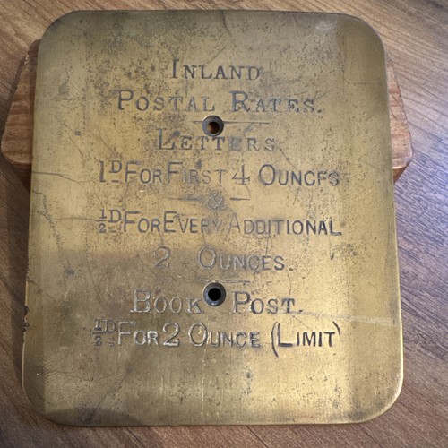 Victorian Brass Inland Postal Rates Plaque General Post Office Letters ...