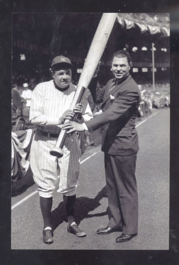 REAL PHOTO NEW YORK YANKEES BASEBALL BABE RUTH JACK DEMPSEY POSTCARD ...