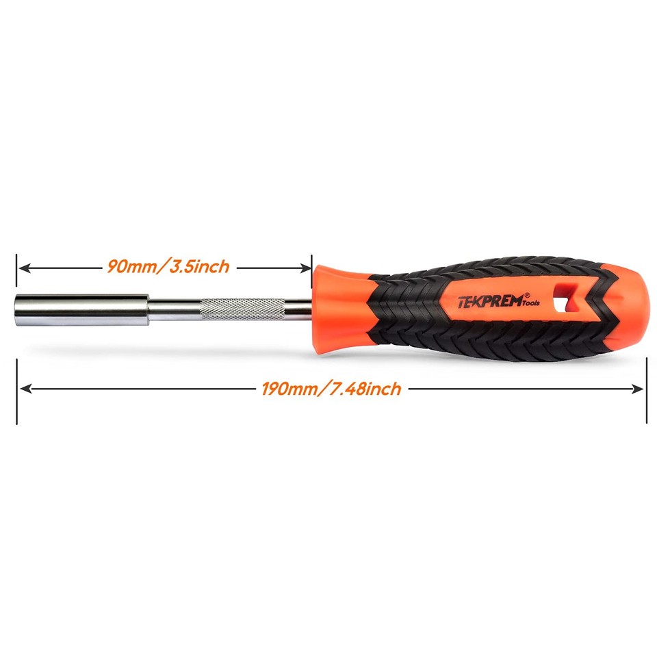 TEKPREM 1/4 Inch Magnetic Bit Driver Screwdriver Handle for Holding ...