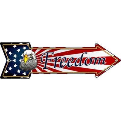Freedom Novelty Embossed Metal Arrow Sign Directional 17" x 5" Wall ...
