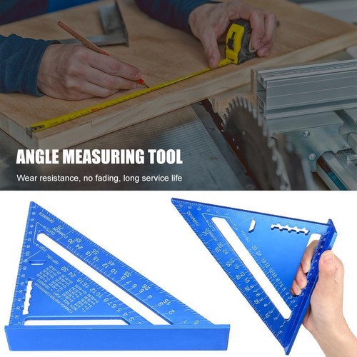 7 inch Angle Ruler Metric Measuring Ruler Woodworking Try Square (Blue ...