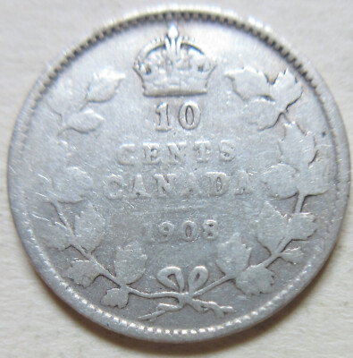 1908 Canada Silver Ten Cents Coin. KEY DATE Dime (RJ963) | eBay