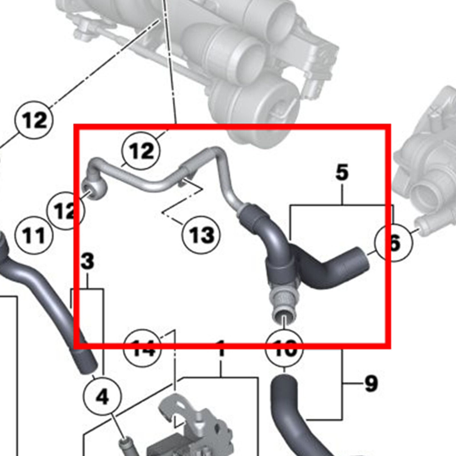 For Mini Cooper R56 R57 R58 R60 R61 Turbocharger Coolant Hose Pipe ...