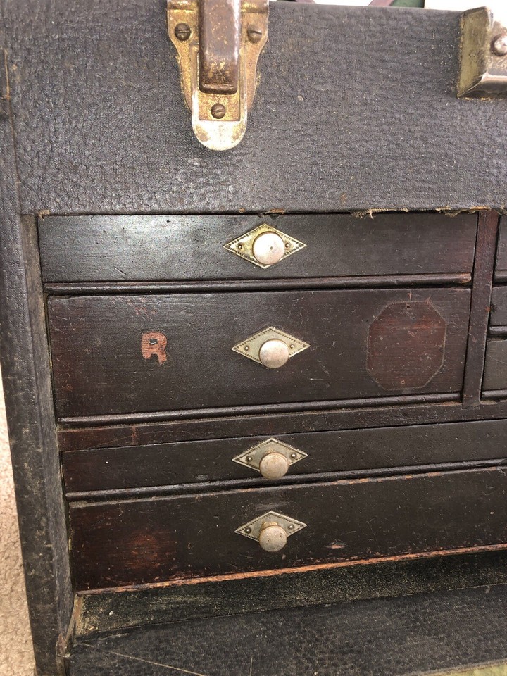 EARLY Gerstner & Sons Model 41 7 Drawer Wood Leatherette Machinist Tool ...