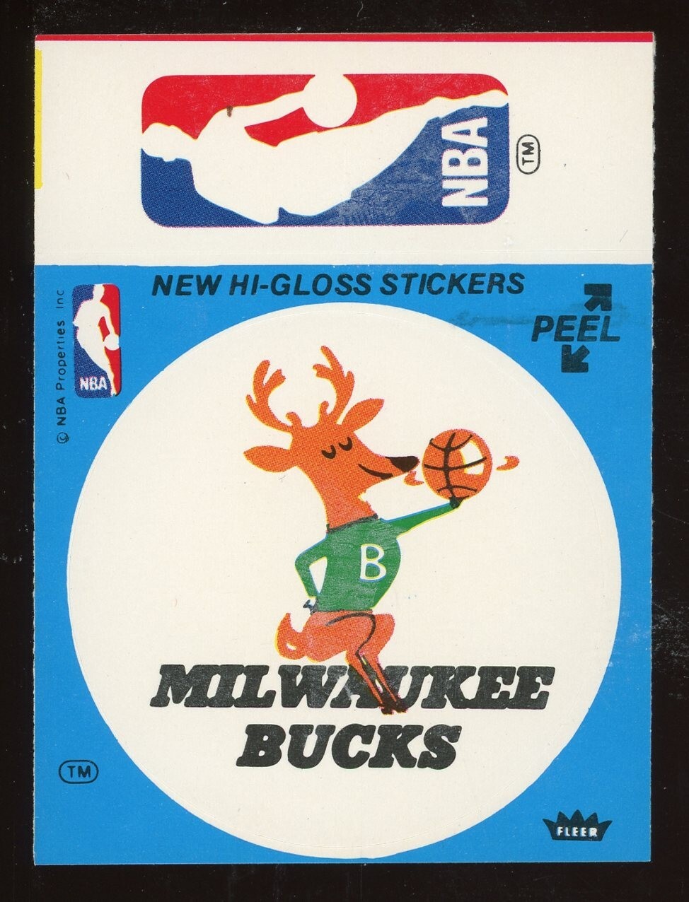1976-78 Fleer NBA Hi Gloss Sticker MILWAUKEE BUCKS Trading Card Puzzle ...