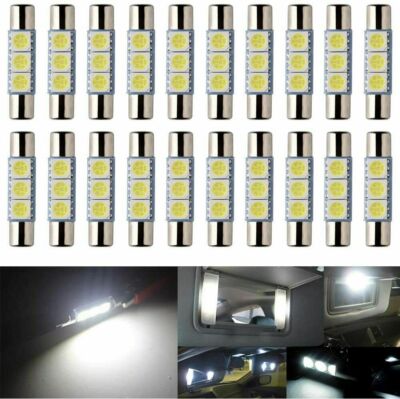 20x Festoon 30mm 31mm LED Bulbs White 6614F 6612F Vanity Mirror Sun ...